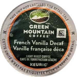 green mountain coffee french vanilla decaf, single-serve keurig k-cup pods, light roast, 96 count (4 boxes of 24 pods)