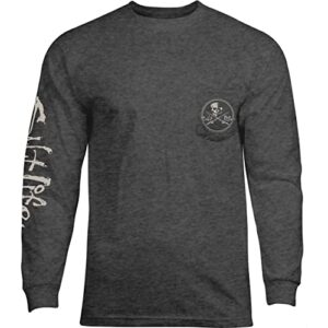 Salt Life mens Skull and Poles Long Sleeve Crew Neck Tee T Shirt, Black, Large US