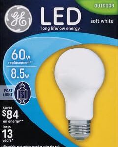 GE Lighting LED Outdoor Light Bulb, 10.5 Watt (60 Watt Equivalent) Soft White, Medium Base, Dimmable (1 Count)