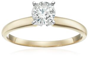 14k yellow gold round solitaire diamond engagement ring (1/2 cttw, h-i color, i2-i3 clarity), size 8