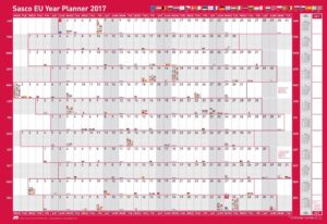 sasco 2017 eu planner kit, 915 x 610 mm - mounted