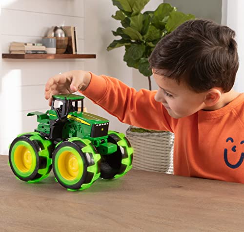 John Deere Tractor - Monster Treads Lightning Wheels - Motion Activated Light Up Monster Truck Toy - John Deere Tractor Toys - Monster Trucks for Boys and Girls - Ages 3 Years and Up