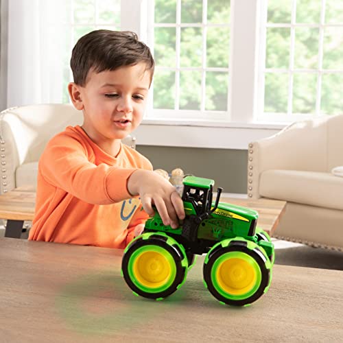 John Deere Tractor - Monster Treads Lightning Wheels - Motion Activated Light Up Monster Truck Toy - John Deere Tractor Toys - Monster Trucks for Boys and Girls - Ages 3 Years and Up