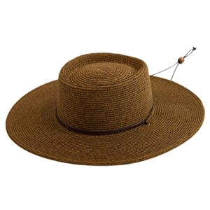 san diego hat company women's 4-inch brim ultrabriad sun hat with adjustable chin cord, brown, one size