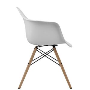 DHP Mid Century Modern Chair with Wood Legs, White