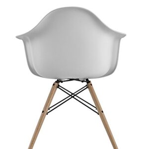 DHP Mid Century Modern Chair with Wood Legs, White