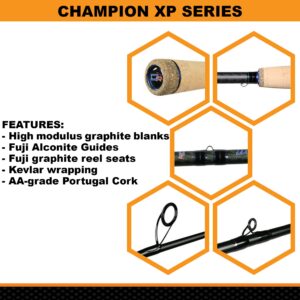 Dobyns Rods Champion XP Series 8’0'' Casting Bass Fishing Rod DC806CB Heavy Mod Fast Action | Modulus Graphite Blank w/Kevlar Wrapping | Baitcasting | Crankbaits | Line 10-20lb Lure ½ -2oz