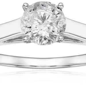 14k White Gold Round Cathedral Solitaire Diamond Ring (1/2 cttw, H-I Color, I2-I3 Clarity), Size 7