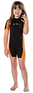 neosport children's 2mm shorty back zip wetsuit, 4 orange