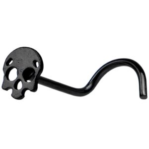 body candy nose ring unisex black anodized titanium skull nose stud piercing 20 gauge nose screw