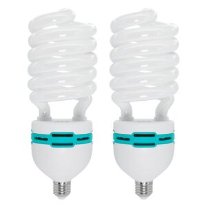 limostudio [2-pack] photo studio 85w 6500k full spectrum daylight energy saving compact fluorescent spiral bulb,day light tone, agg1719