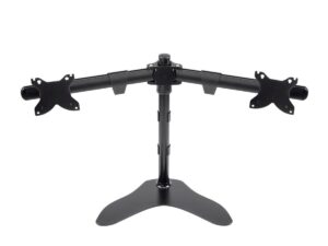 monoprice dual monitor free standing adjustable desk mount - for monitors 15~30in, up to 100 x 100 vesa, black