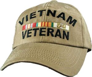 vietnam veterans commemorative ribbon baseball khaki cap