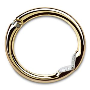 clipa bag hanger - polished gold pvd - the ring that opens into a hook and hangs in just 1/2" of space, holds 33 lbs., 3 yr. warranty