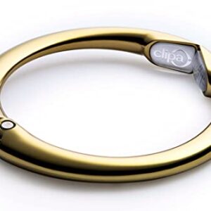 Clipa Bag Hanger - Polished Gold PVD - The Ring That Opens Into a Hook and Hangs in Just 1/2" of Space, Holds 33 lbs., 3 yr. Warranty