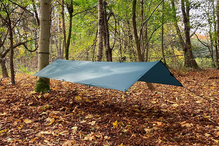 DD Hammocks - DD SuperLight Tarp S (9ft x 5ft) - 100% Waterproof Ripstop Nylon Compact Ultralight & Multifunctional Rainfly Tarp Tent Bivvi Cover for Camping Hiking Bikepacking & Day Shelter