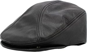 men genuine newsboy leather hat cap gatsby flat golf cabbie made in usa (large/x-large, black) gatsby100% leather hat, made in usa ;large/x large 23.5-23.9 inches 60cm; 7 1/2-7 5/8 stylish.