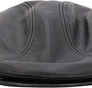 Men Genuine Newsboy Leather Hat Cap Gatsby Flat Golf Cabbie Made in USA (Large/X-Large, Black) Gatsby100% Leather hat, Made in USA ;Large/X Large 23.5-23.9 Inches 60cm; 7 1/2-7 5/8 Stylish.