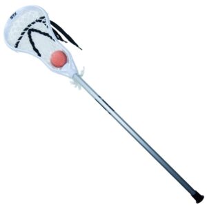 stx lacrosse mini power with aluminum handle and ball, white