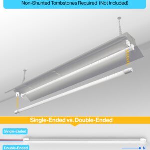 Sunco 10 Pack T8 LED Tubes 4FT Fluorescent Replacement, 48 Inch, 18W, 2200LM, 5000K Daylight, Single Ended Power, Type B, Ballast Bypass, Clear Lens UL