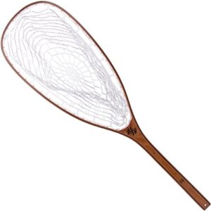 trademark innovations 35" fly fishing fish-safe net (burl wood)