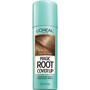 l'oreal paris root cover up temporary gray concealer spray, hair color spray with filling & thickening coverage, dark blonde, packaging may vary