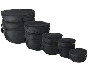 gearlux 5-piece drum bag set for 12" tom, 13" tom, 14" snare, 16" floor tom, 22" bass drum