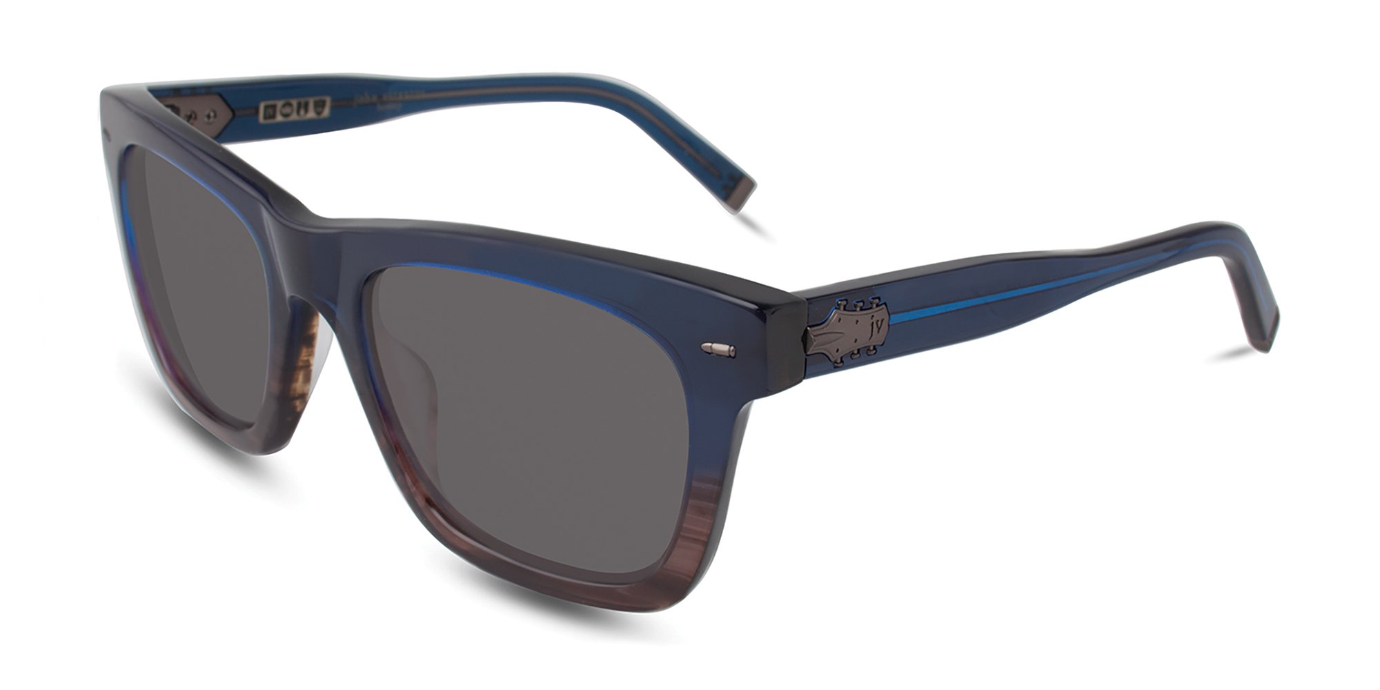 John Varvatos V510 Square Sunglasses, Navy Gradient UF, 21 mm