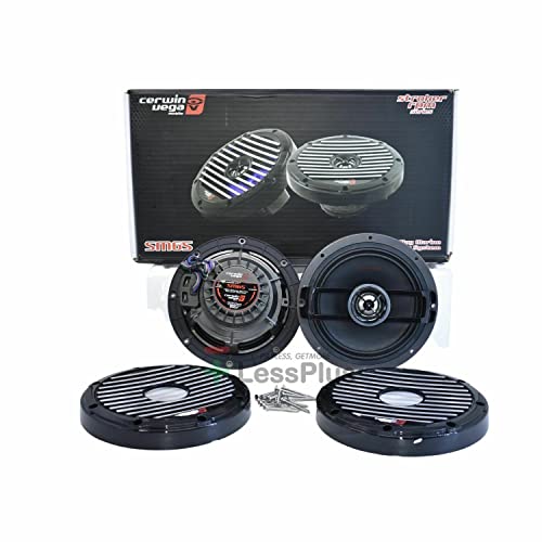 CERWIN VEGA SM65F4 6.5" 4Ω 800W Max / 150W RMS 2-Way Coaxial Marine Speakers w/Titanium Dome Tweeter (Pair) Black