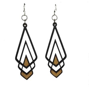 green tree jewelry chevron deco earrings # 1039 black satin