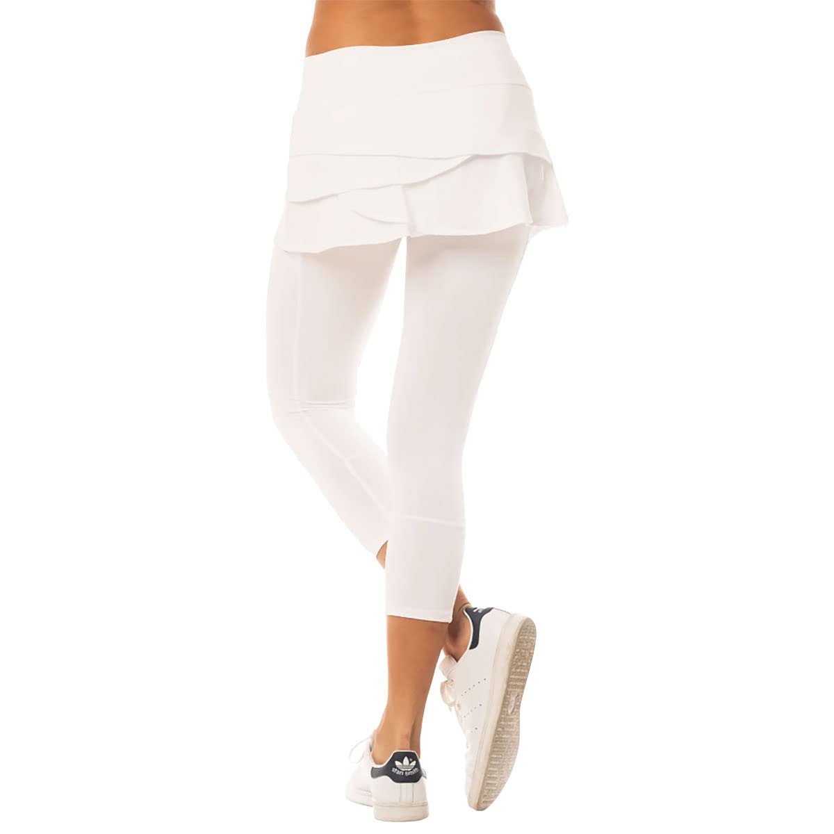 Lucky In Love Scallop Capri (White, Medium)