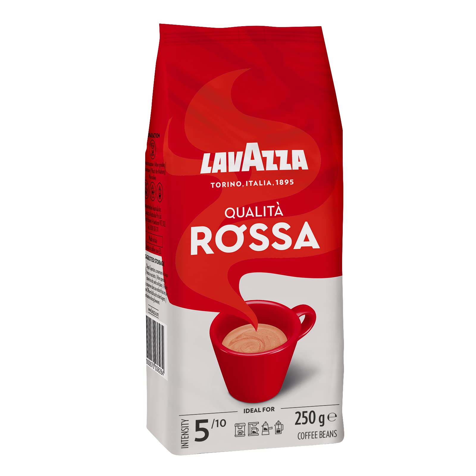 Lavazza Qualita Rossa Medium Roast Full-bodied & Rich Flavour Coffee Beans 250g