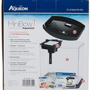 Aqueon Products 015905178020 LED Minibow Aquarium Kit, 1 Gallon, Black