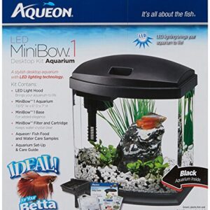 Aqueon Products 015905178020 LED Minibow Aquarium Kit, 1 Gallon, Black