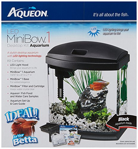 Aqueon Products 015905178020 LED Minibow Aquarium Kit, 1 Gallon, Black