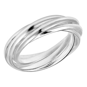 aeravida interconnected puzzle 5 band .925 sterling silver ring | classic wedding rings for women | trendy comfort fit silver rings for women | couple unisex ring | sterling silver rings sizes (10)