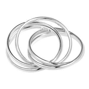 AeraVida Interconnected Puzzle 5 Band .925 Sterling Silver Ring | Classic Wedding Rings For Women | Trendy Comfort Fit Silver Rings for Women | Couple Unisex Ring | Sterling Silver Rings Sizes (10)