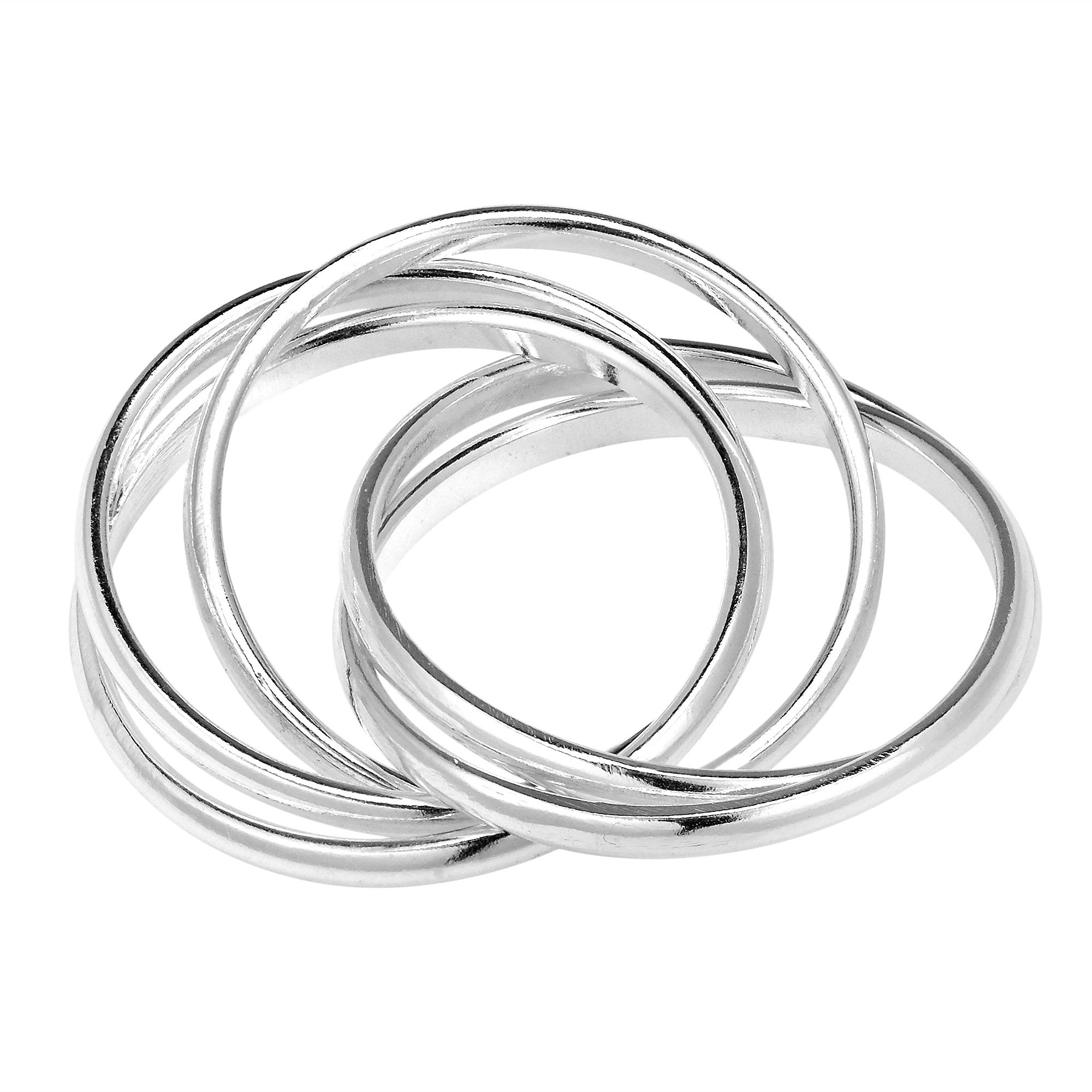 AeraVida Interconnected Puzzle 5 Band .925 Sterling Silver Ring | Classic Wedding Rings For Women | Trendy Comfort Fit Silver Rings for Women | Couple Unisex Ring | Sterling Silver Rings Sizes (10)