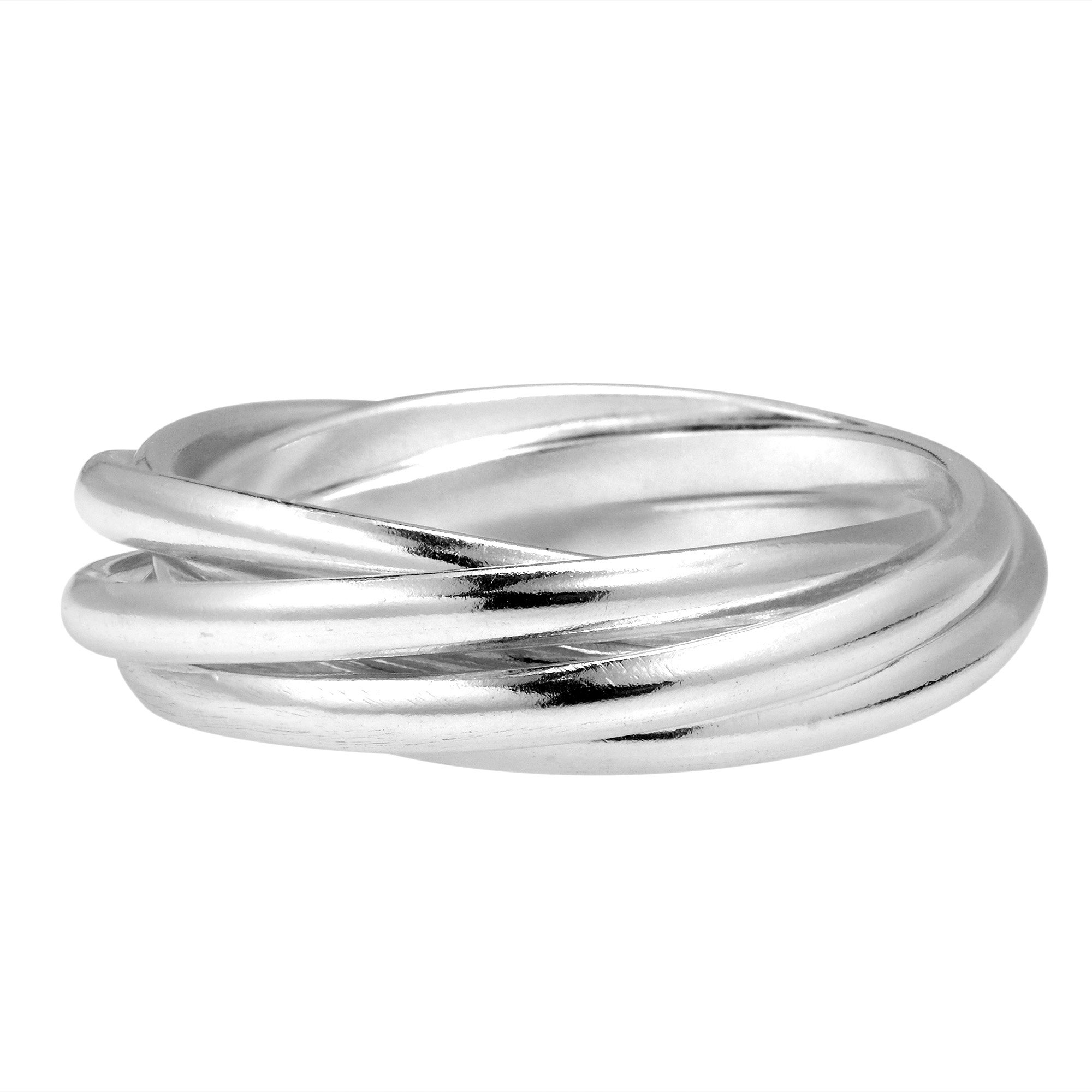 AeraVida Interconnected Puzzle 5 Band .925 Sterling Silver Ring | Classic Wedding Rings For Women | Trendy Comfort Fit Silver Rings for Women | Couple Unisex Ring | Sterling Silver Rings Sizes (10)