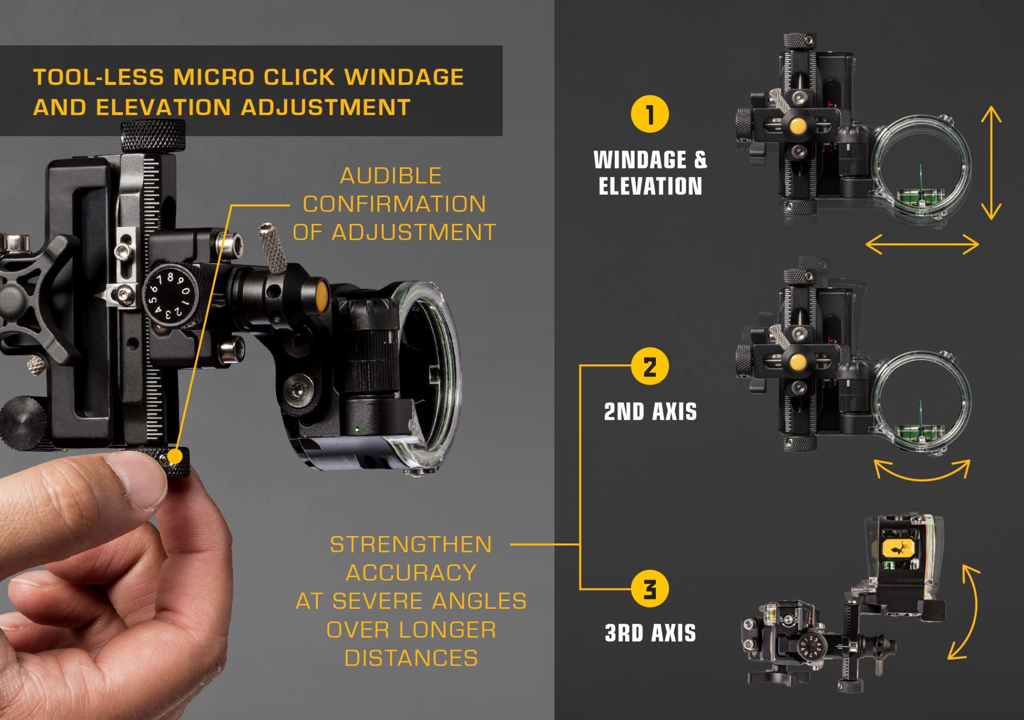 Trophy Ridge React One Pro Archery Bow Sight, Right Hand, 0.019 Pin