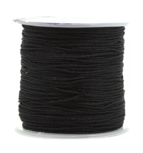 mandala crafts nylon satin cord - 1mm nylon cord for jewelry making beading - 109 yds braided nylon satin string black nylon string for bracelets rattail trim chinese knot