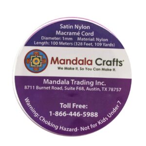 Mandala Crafts Nylon Satin Cord - 1mm Nylon Cord for Jewelry Making Beading - 109 Yds Braided Nylon Satin String Black Nylon String for Bracelets Rattail Trim Chinese Knot