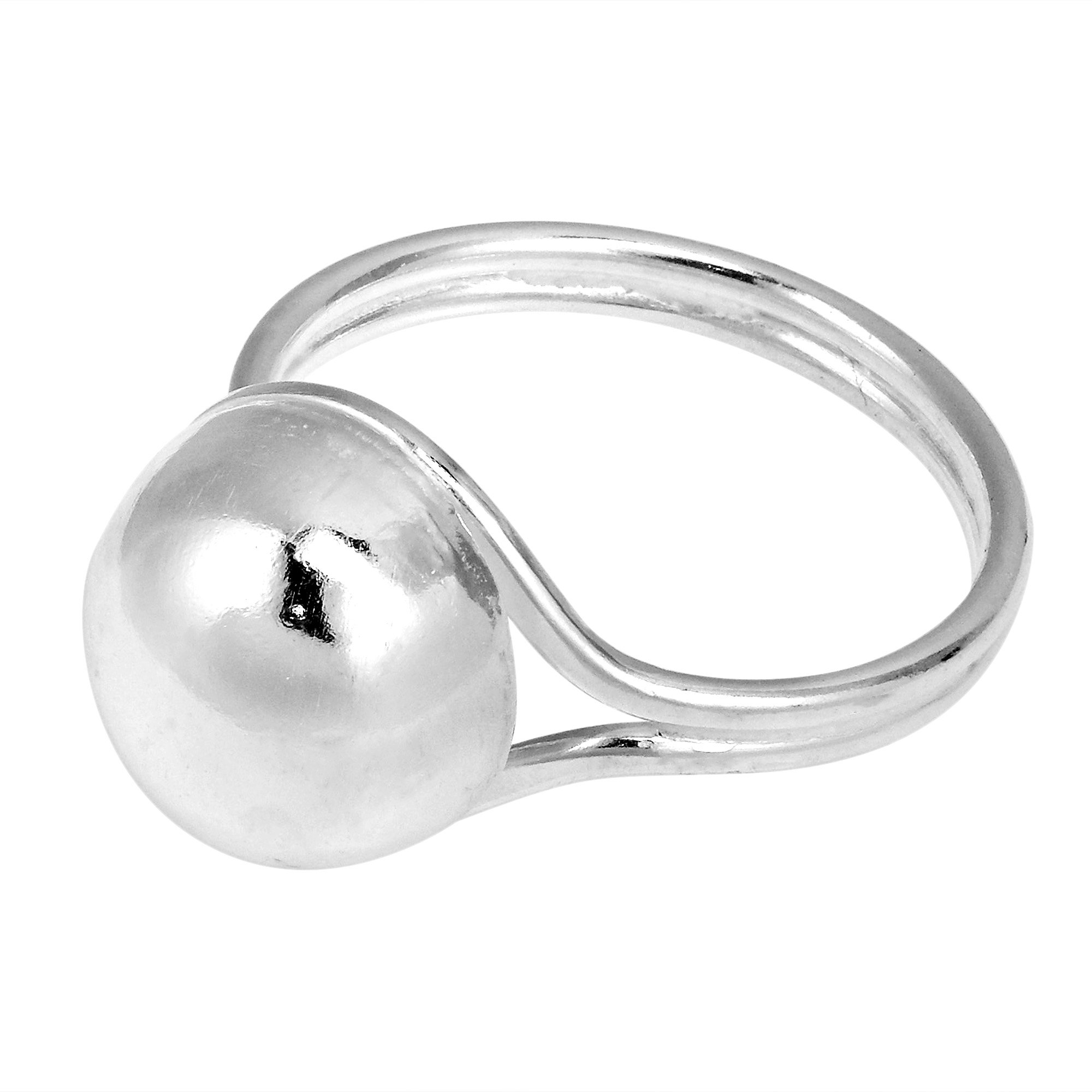 AeraVida Dainty Glamourous Dome Ball .925 Sterling Silver Ring | Statement Fashion, Promise Ring, Couple Unisex Ring | All Day Acessories | Size 9