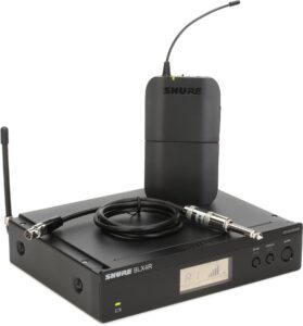 shure blx14r uhf wireless system - perfect for guitar and bass with 1/4 jack - 14-hour battery life, 300 ft range | includes 1/4" jack instrument cable & single channel rack mount receiver | h10 band