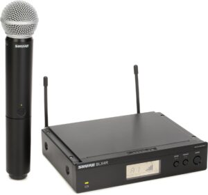 shure blx24r/sm58 uhf wireless microphone system - perfect for church, karaoke, vocals - 14-hour battery life, 300 ft range | sm58 handheld vocal mic, single channel rack mount receiver | h9 band