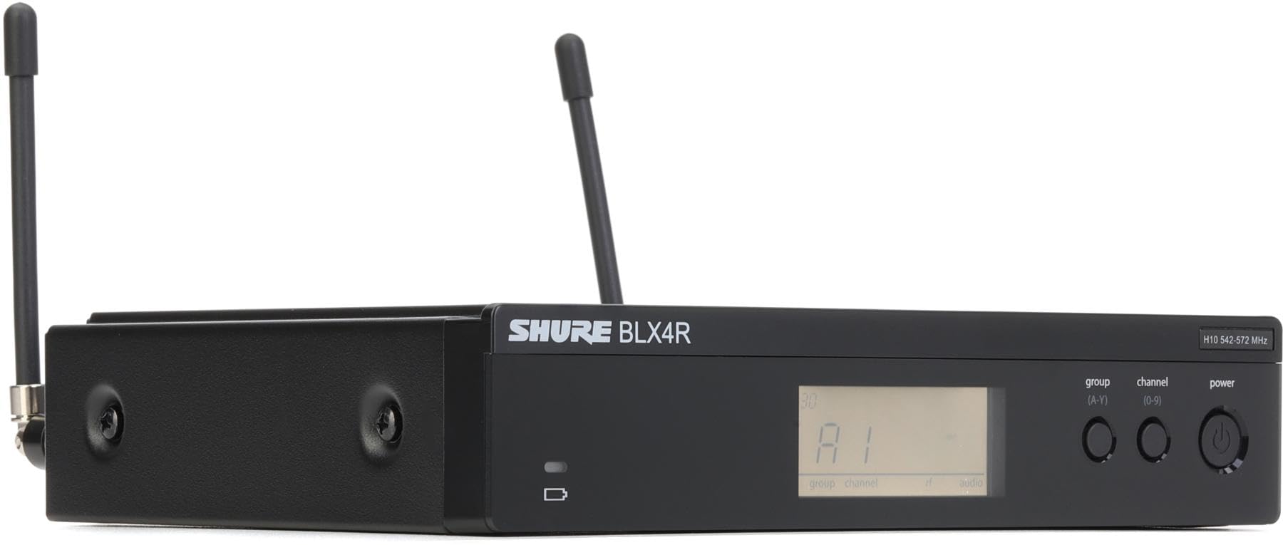 Shure BLX4R Single Channel Rack Mount Wireless Receiver with Frequency QuickScan, Audio Status LED, XLR and 1/4" Outputs - for use with BLX Wireless Systems (Transmitter Sold Separately) | H10 Band