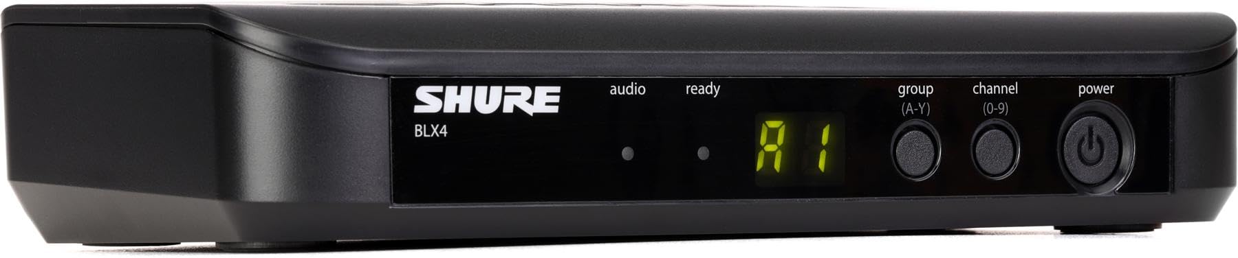 Shure BLX4 Single Channel Wireless Receiver with Frequency QuickScan, Audio Status Indicator LED, XLR and 1/4-inch Outputs - for use with BLX Wireless Systems (Transmitter Sold Separately) | H9 Band