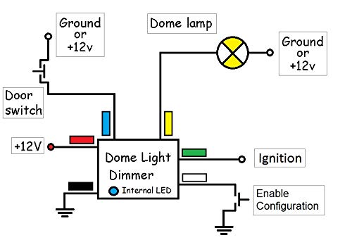 Dome Light Dimmer with Delay. Fits Any Car. 20 Sec and 10 Min Timeout.