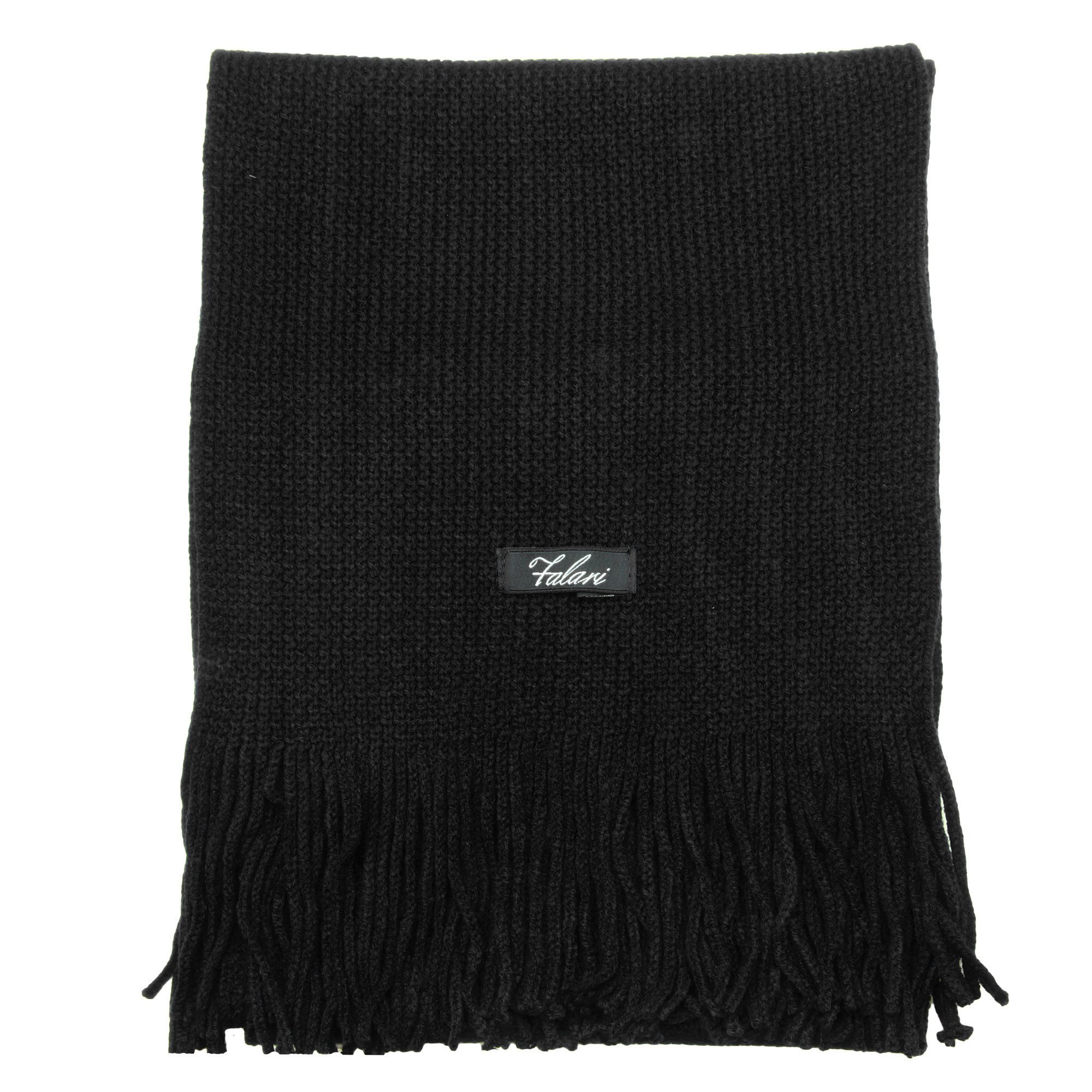 Falari Men Knitted Winter Scarf 2098-BLACK