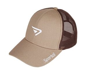 sportoli adult and kids cotton blend and mesh snapback trucker baseball cap hat - khaki